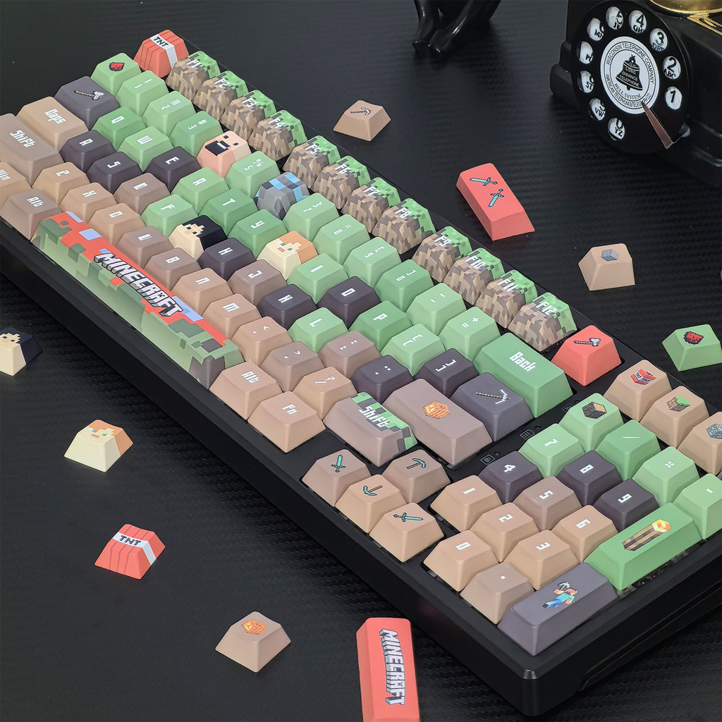 Minecraft Keycap Cherry Profile PBT Five-sided Dye Sublimation 133 Keys ...