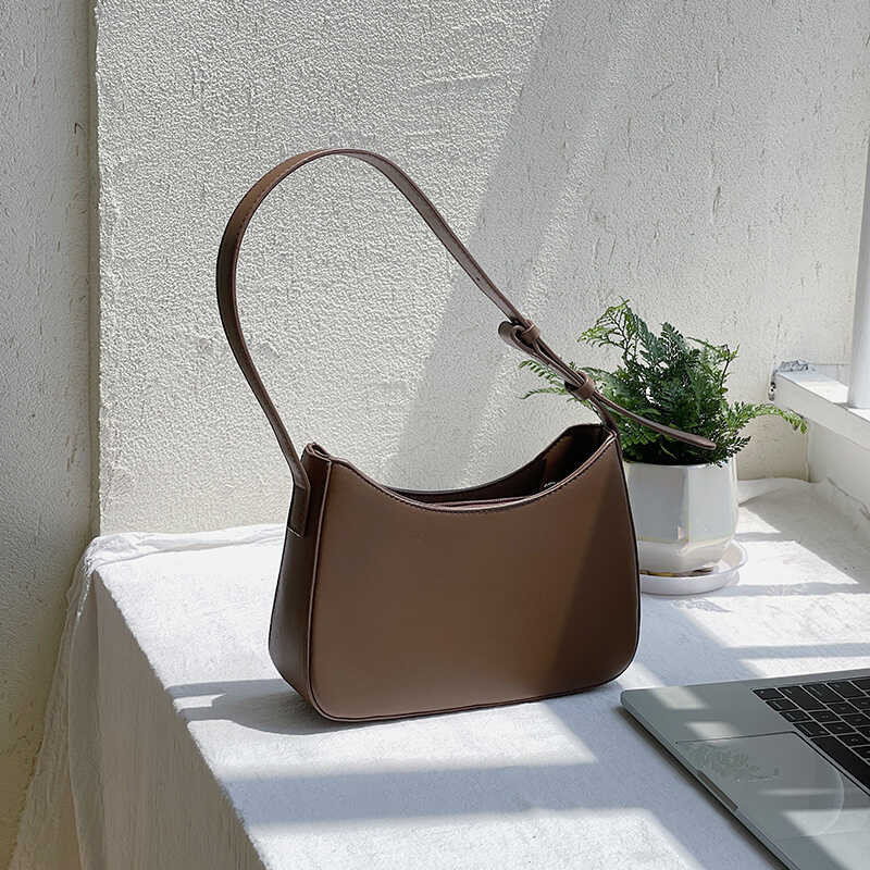 Solid Simple Color Maliit Na PU Leather Shoulder Bags Para Sa ...