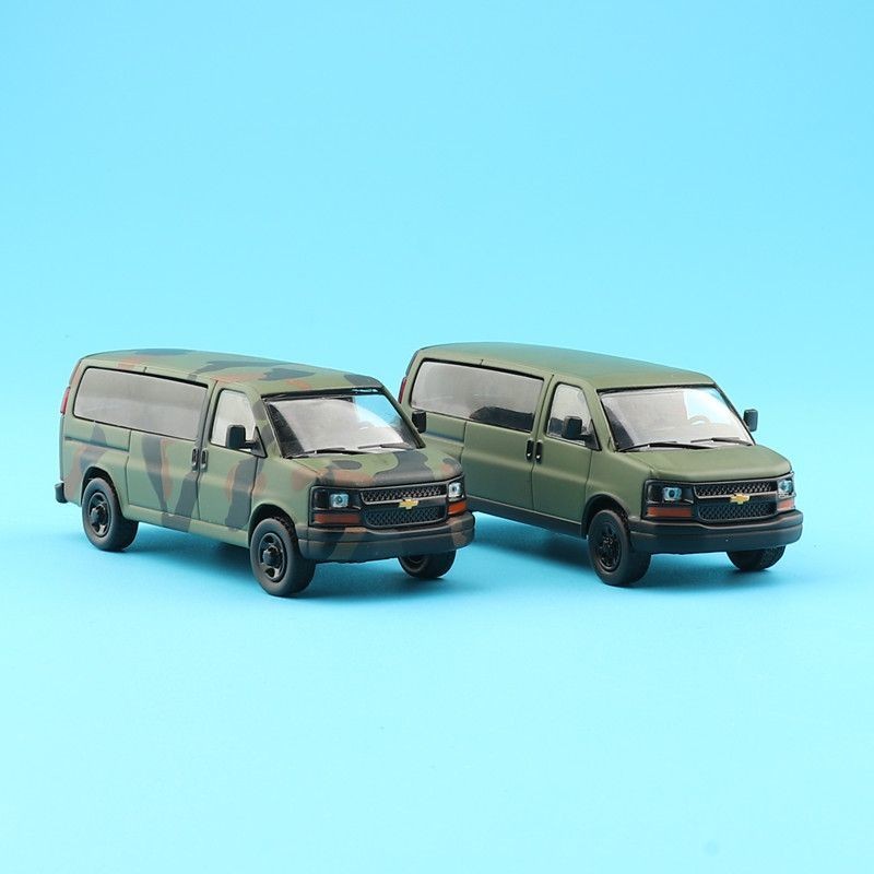 596 Model1:64Chevrolet VAN Van Army Green Camouflage Simulation Alloy ...