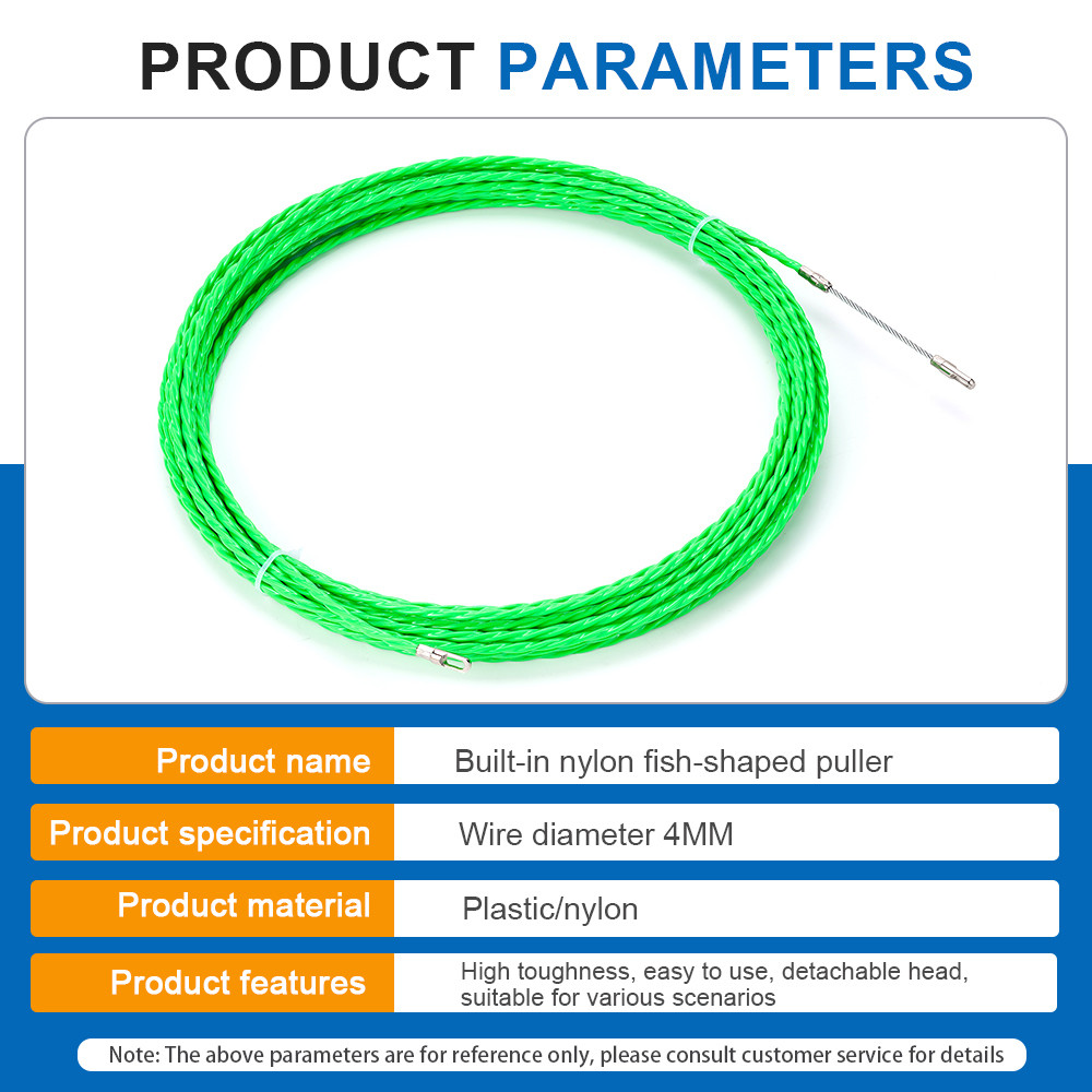 4mm 5/10/15/20/25/30/40/50M green cable puller glass fiber conduit rod ...