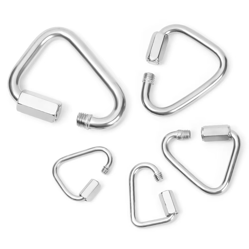 1Pcs 304 Stainless Steel Oval Triangle Carabiner Connecting Ring Quick ...
