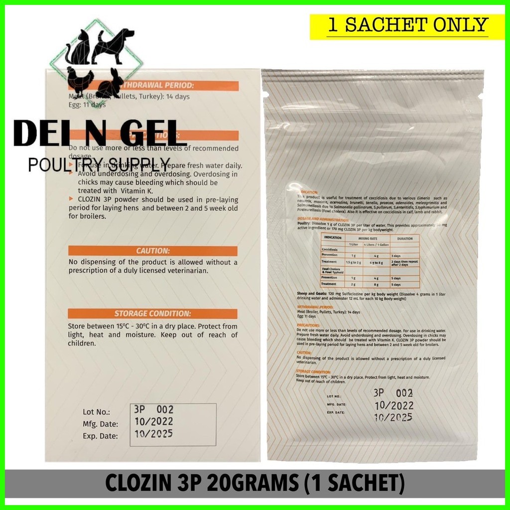 ♥ CLOZIN 3P SULFACLOZINE AKA ESB3 FOR ANIMALS (20 GRAMS) | Shopee ...
