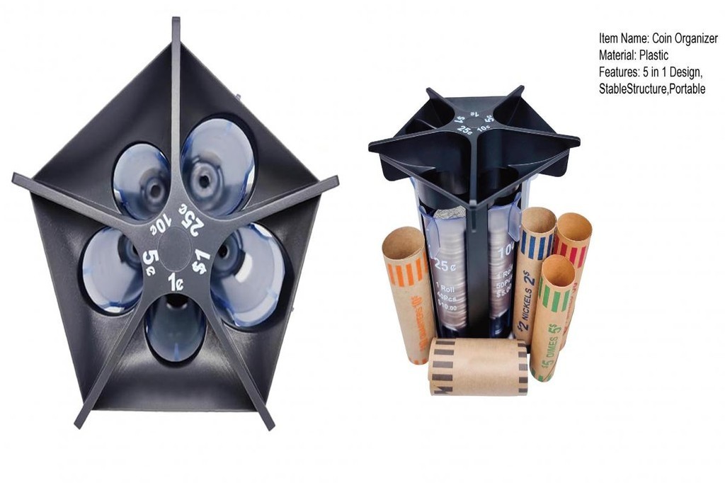 angeyong Change Counter Coin Bank 5 in 1 Coin Sorter Tube Counter with ...