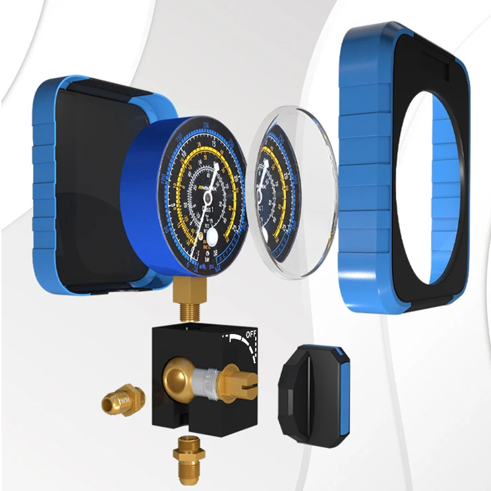 Single Manifold Gauge Air Conditioner Pressure Manometer R134/R410/R32 ...