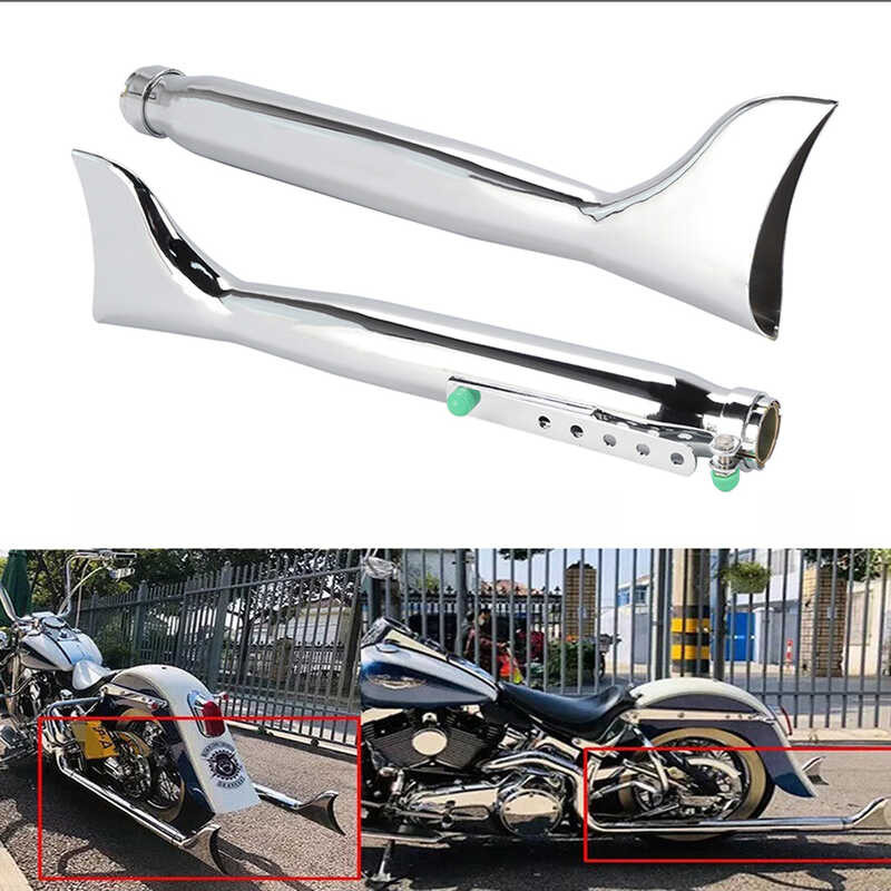 Universal kaliwang bahagi ng motorsiklo Exhaust Pipe Fish Tail Para sa ...