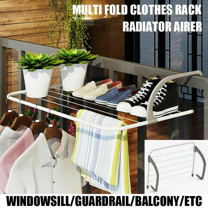 Bathroom Products Radiator Towel Clothes Folding Pole Airer Dryer ...
