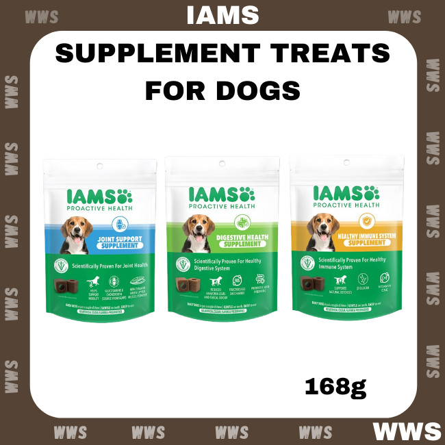 Iams Dog Supplement Immune / Joint / Digestive Support Dog Treat 168g ...
