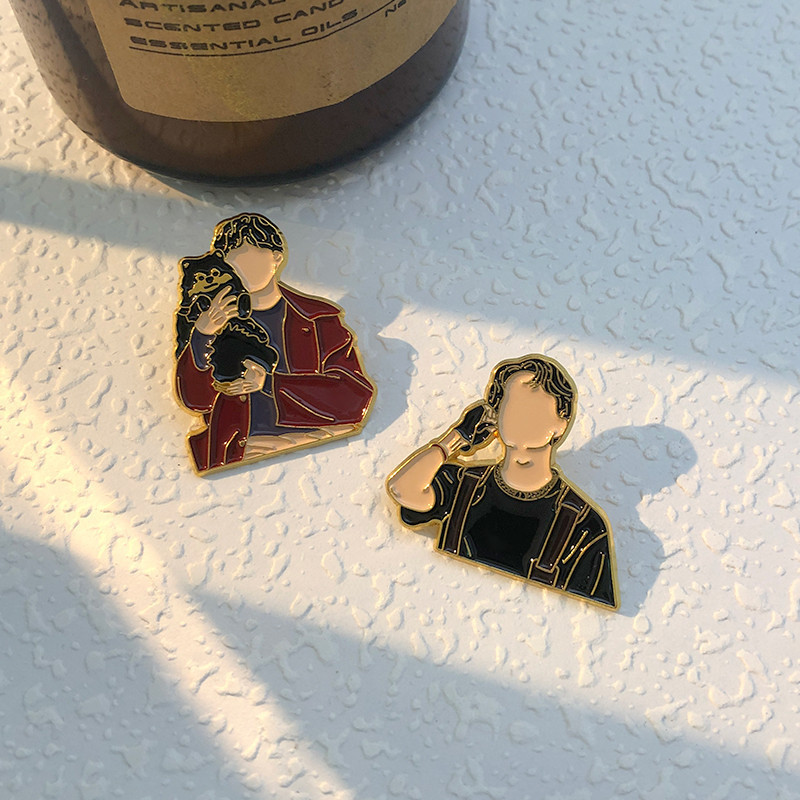 Cartoon BTS Music Band Brooches Bangtan Boys Enamel Metal Pins of The 7 ...