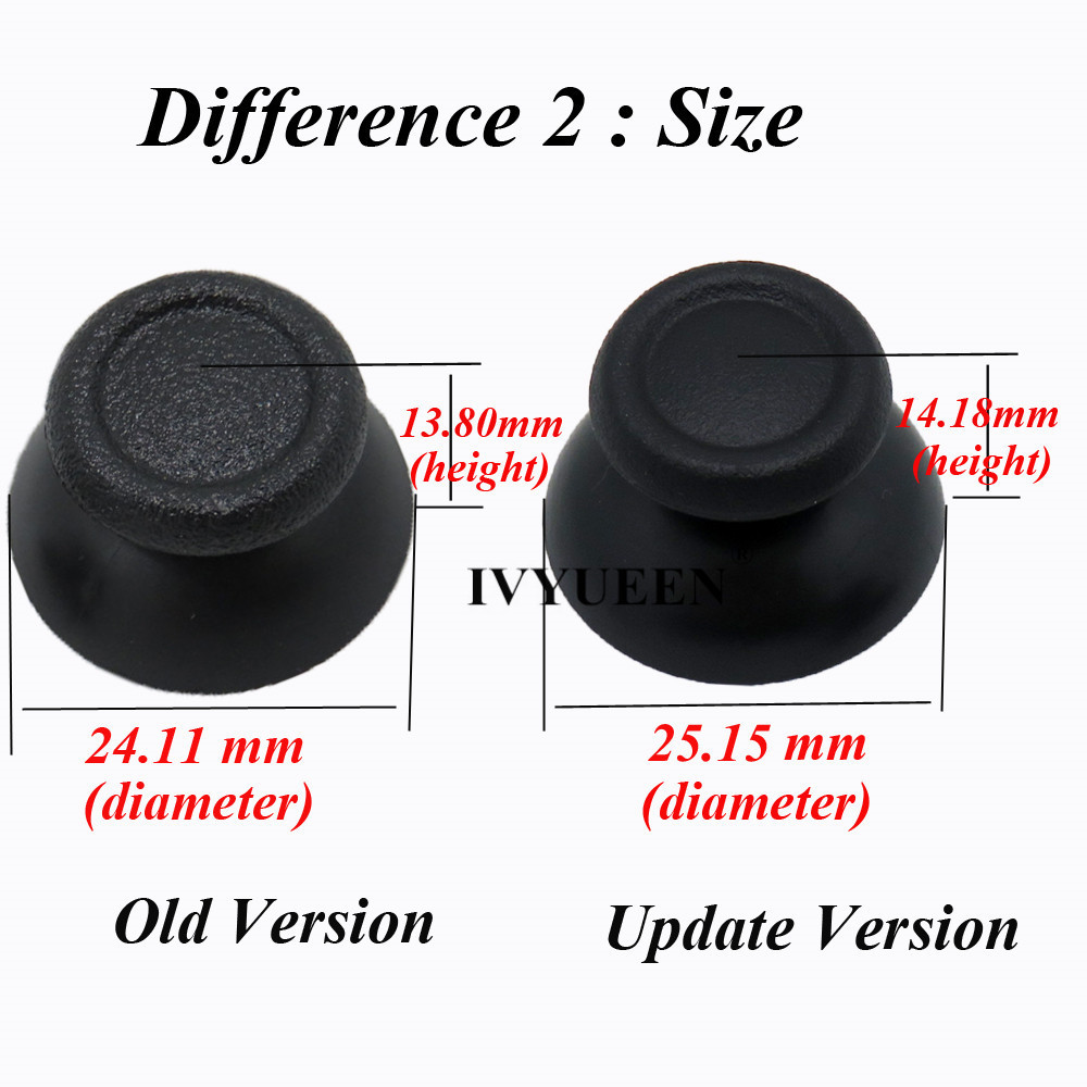IVYUEEN 6 pcs Black Gray 3D Analog Joystick Caps for Sony Dualshock 4 ...