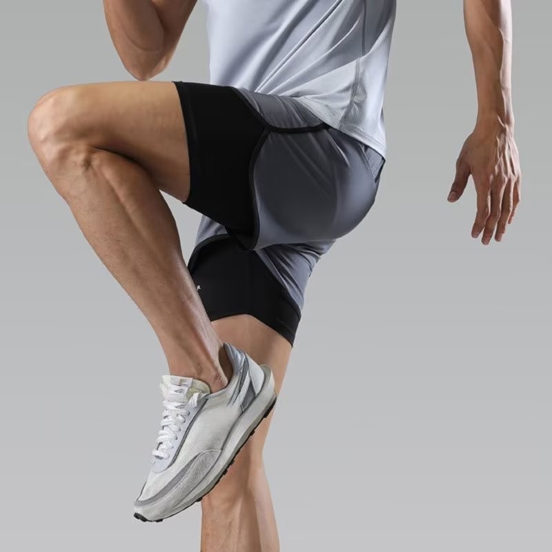M-5XL Men's 2 in 1 Running Shorts with leggings Sport Pants Fitness ...