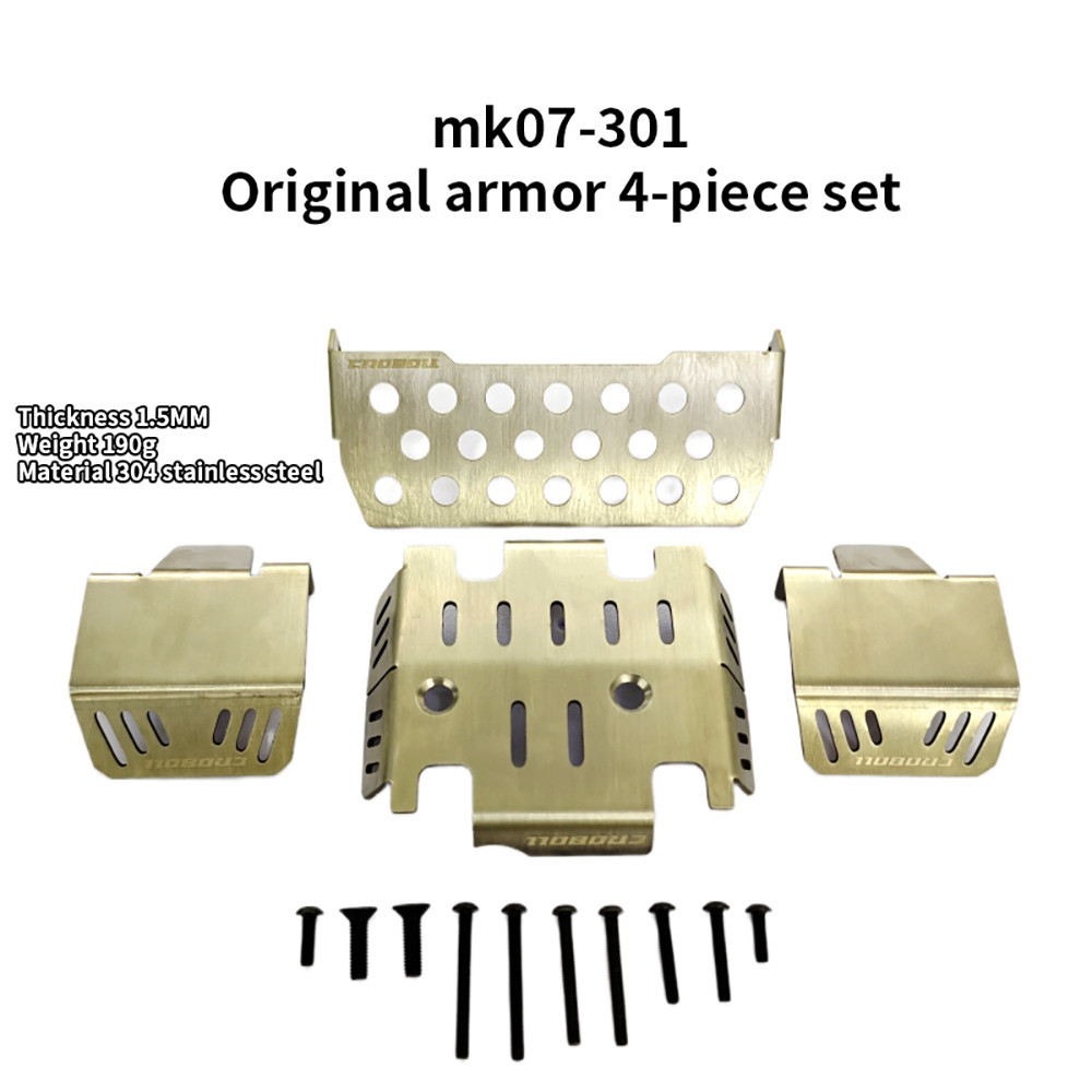 RLAARLO Parts Metal Brass Counterweight Chassis Armor for MK07 MK-07 1/7 RC Model Car Rock ...