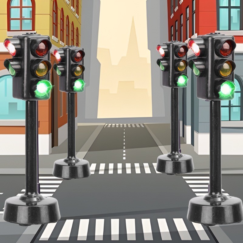 Funny Plastic Traffic Light Model - LED Pretend Play Signal Lamp Toy ...