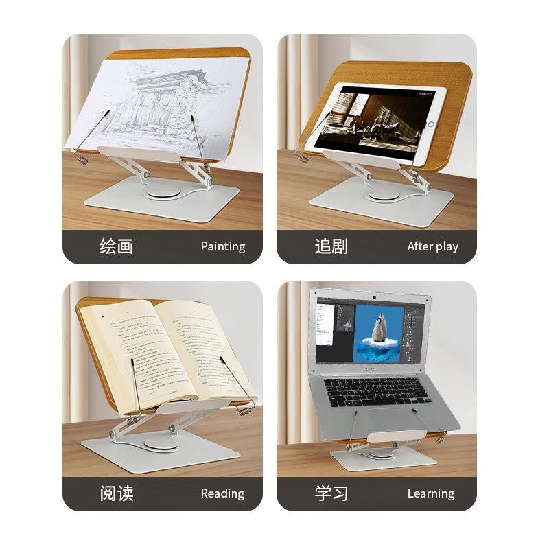New Rotary Reading Bookshelf Reading Bookshelf Desktop Bed Lift Laptop ...
