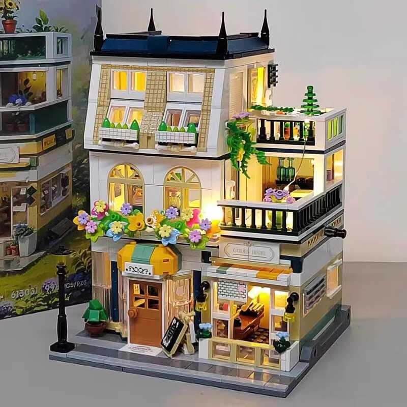 Building Blocks Street View Garden Hotel Villa Apartment Building ...