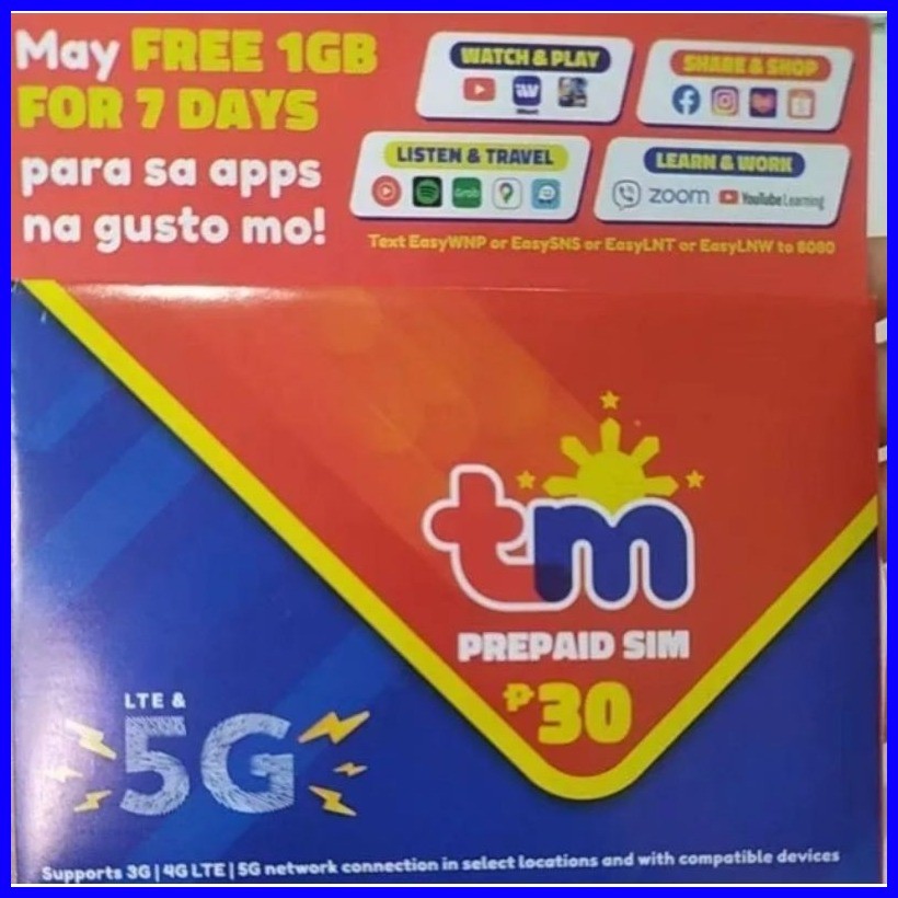 ¤ ☃ (10pcs) ( 5pcs) Tm sim 5g LTE triple cut fresh and sealed | Shopee ...