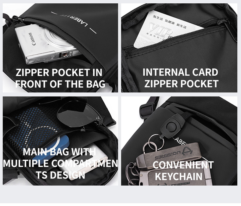 LABER LEE Men Sling Bags Water Resistant Casual Small Shoulder Bag ...