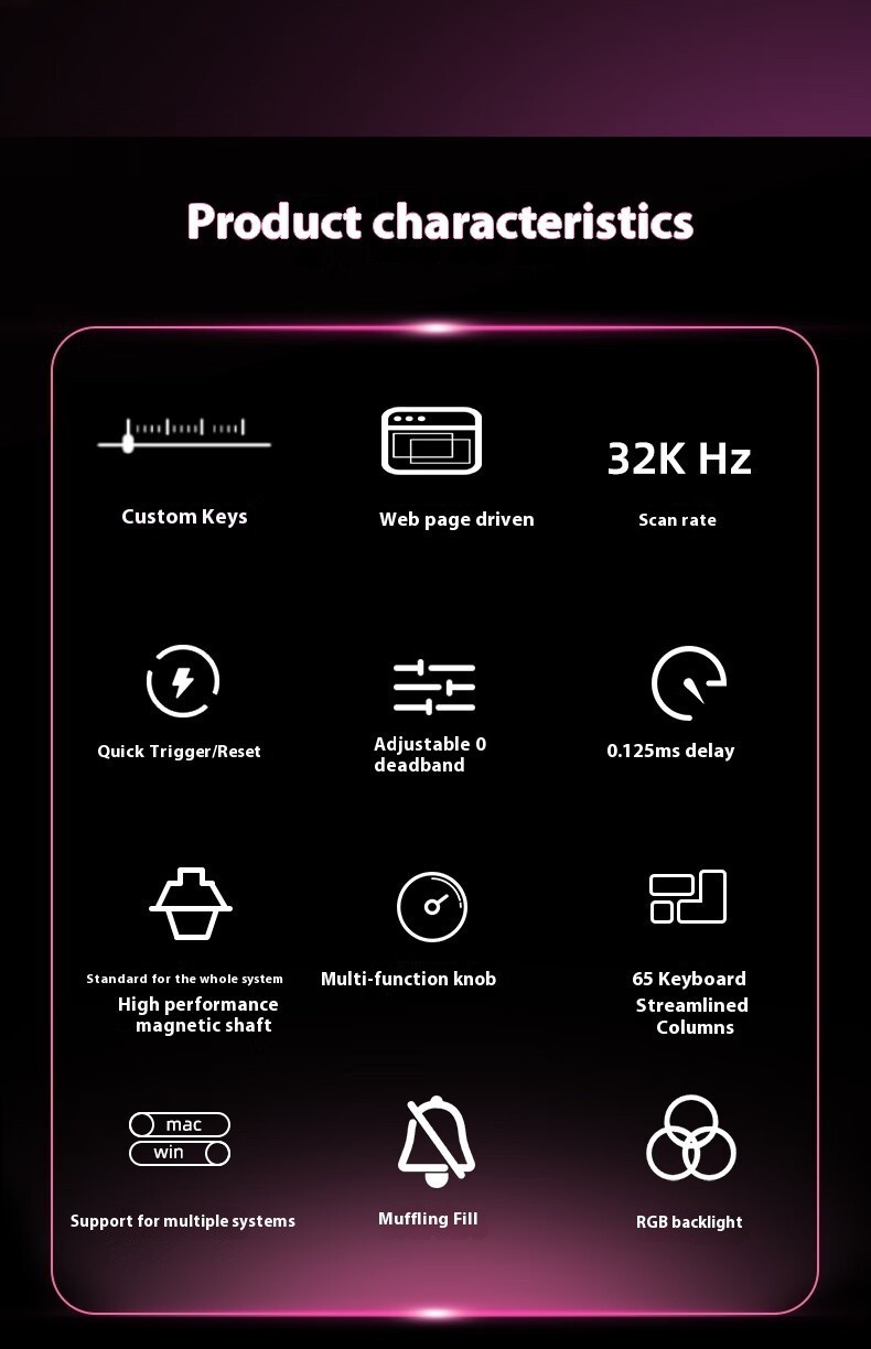 XINMENG Beat65 Wired Gaming Magnetic Keyboard 8K Low Delay 0.01mm RT ...