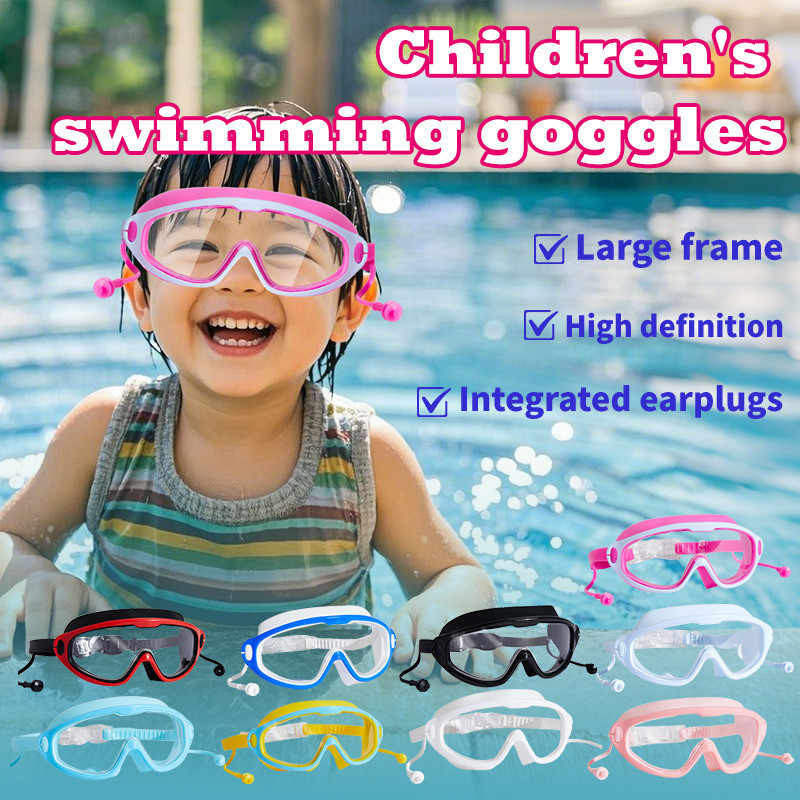 [Local Shipping] Kids Swimming Goggles Waterproof Earplugs Goggles High ...