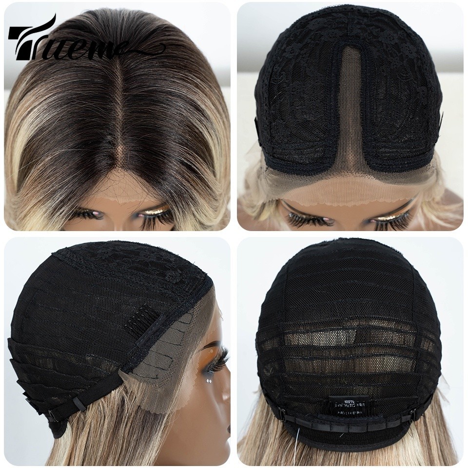 Trueme Synthetic Lace Frontal Wigs For Women 26 Inch Long Straight full ...