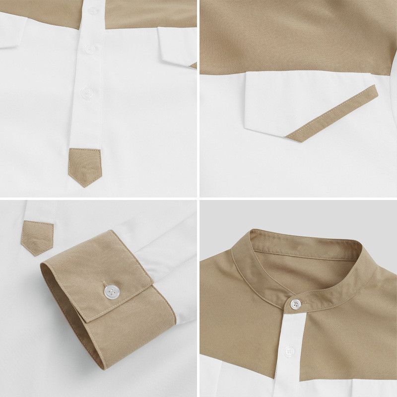 Dubai Muslim Men'S Clothing Door Tube Color Splicing And Stitching ...