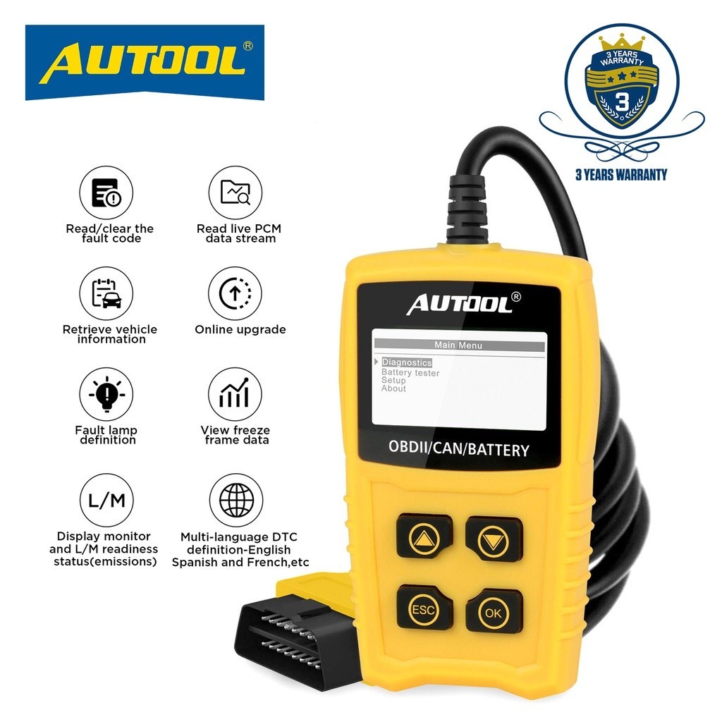 " AUTOOL CS330 OBD2 Scanner Code Reader Scan OBDII Car Diagnostic Tool ...