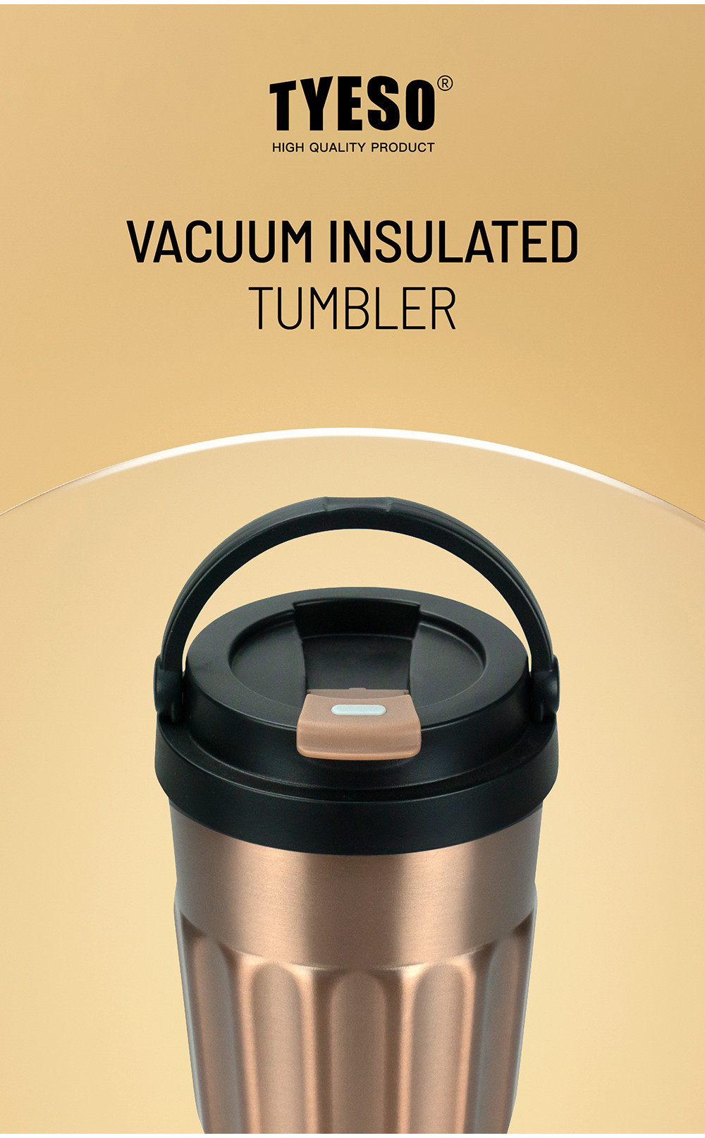 Tyeso Tumbler Stainless steel Coffee Mug Insulated Vacuum Cup Water Bottle Hot And Cold ...