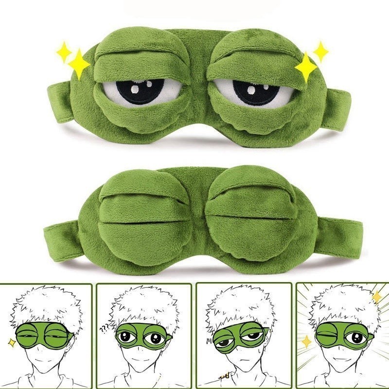 3D Sad Frog Sleep Mask Natural Sleeping Eyeshade Cover Shade Eye Patch ...