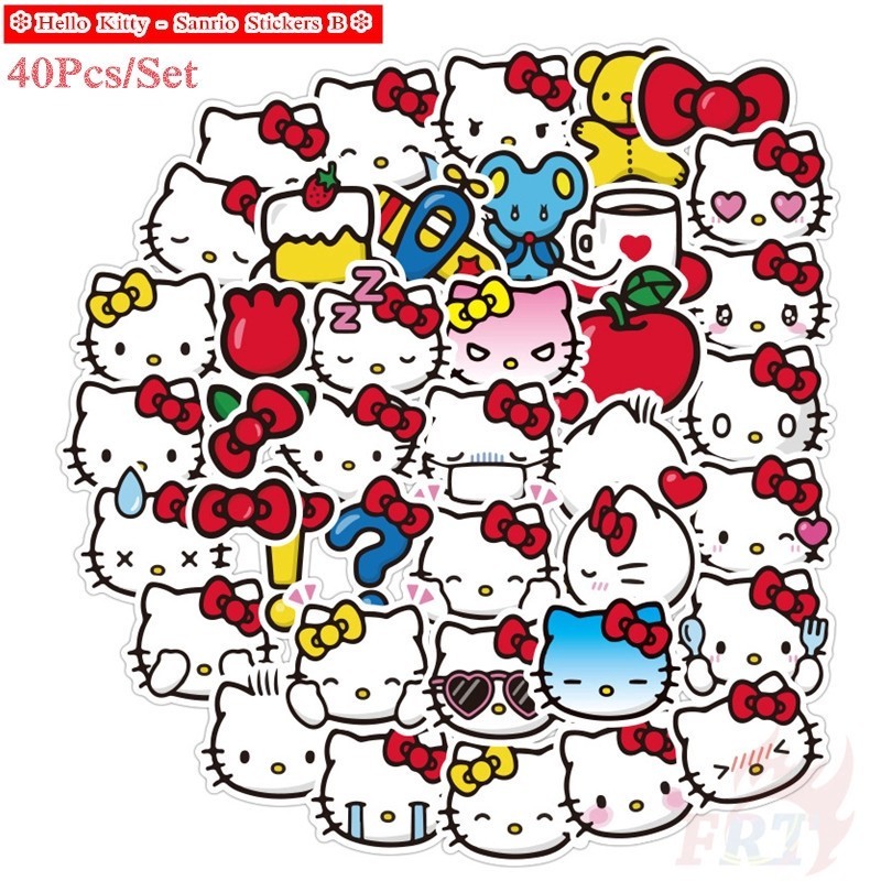 Hello Kitty Q-2 Sanrio Cartoon Stickers 40Pcs/Set DIY Decals Stickers ...