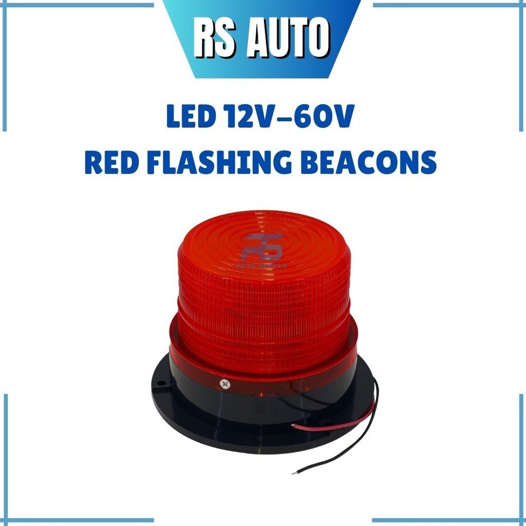 RS AUTO LED 12V 24V Flashing Beacon Flashing Red Flash Light Roof Lamp ...