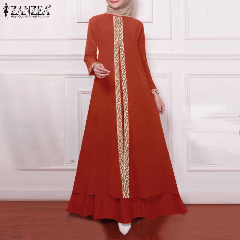 Muslim ZANZEA Kababaihang Kaswal Mahaba Ang Tulog Na Damit Ng Araw ...