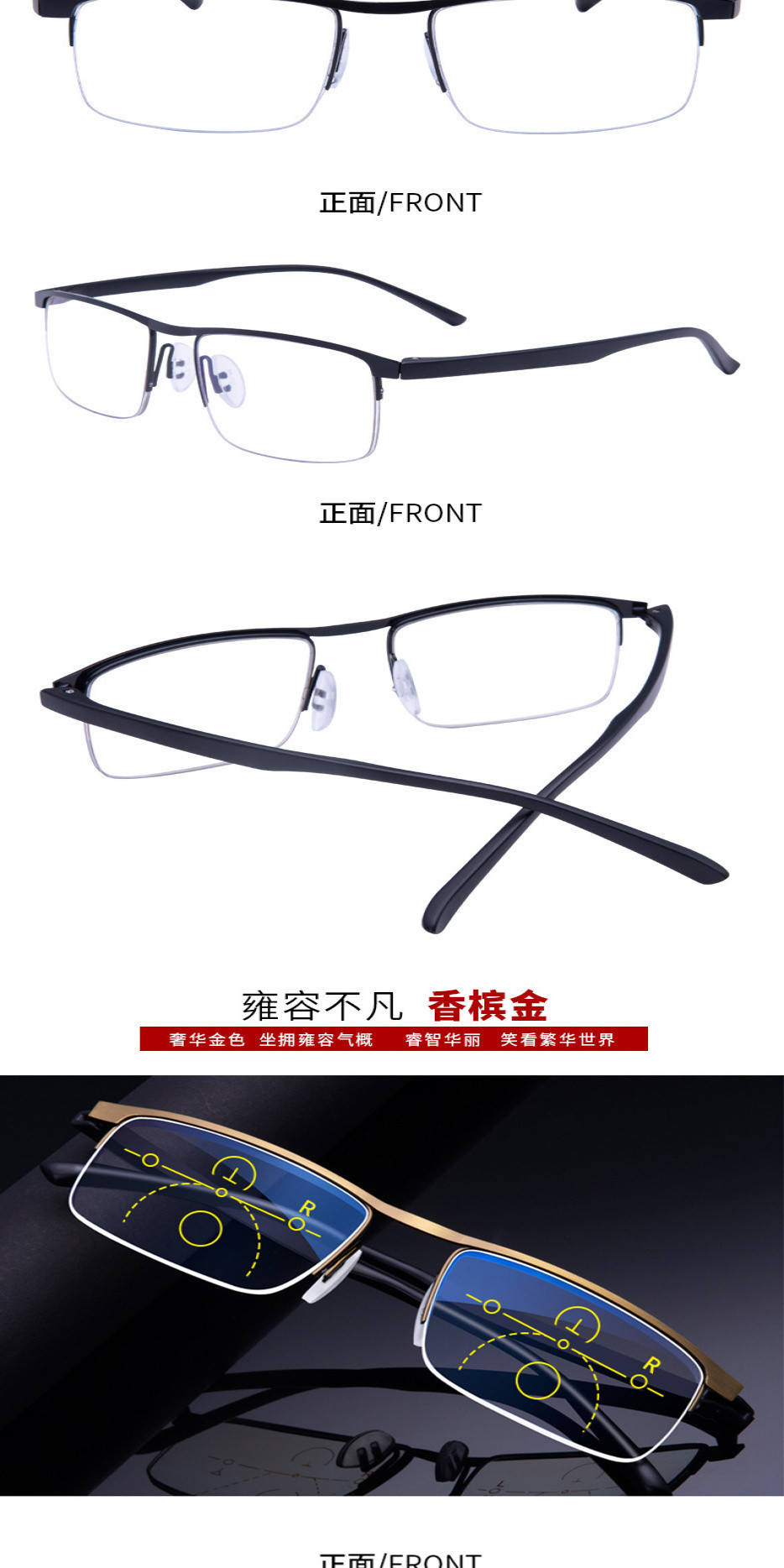 Double Vista Progressive Multifocal Automatic Zoom High-Definition Anti ...