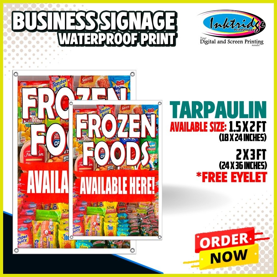 ∇ ℗ FROZEN FOODS Signage | Laminated or Tarpaulin Signage l Waterproof ...