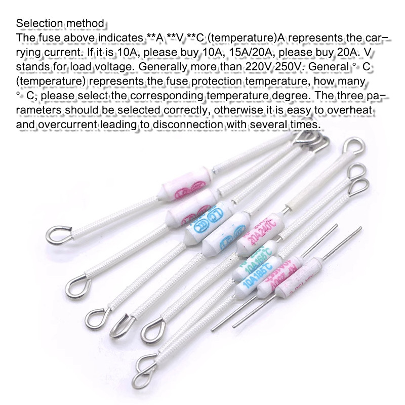 10pcs Ceramic Temperature Fuse 250V 10A 15A 20A RF Thermal Fuse For ...