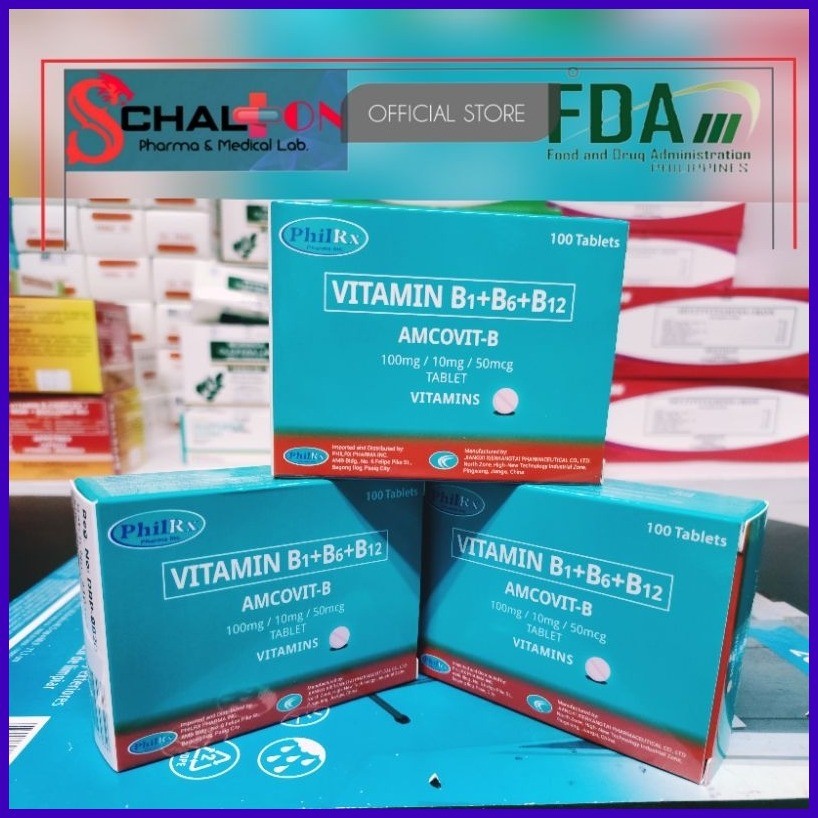 ☮ AMCOVIT-B VITAMINS B1+B6+B12 100mg/10mg/ 50mcg Tablets 100s | Shopee Philippines