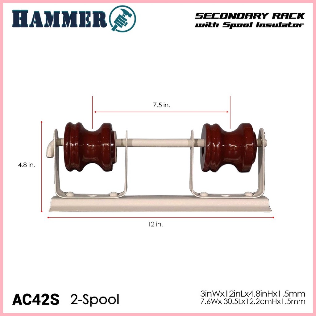 HAMMER Electrical Secondary Rack with Porcelain Spool Insulator 2/3 ...