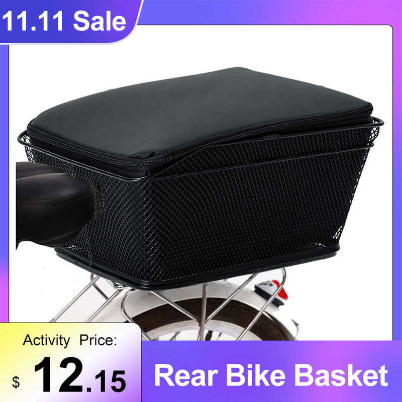 Rear Bike Basket Bicycle Bag Large Capacity Metal Wire Bicycle Basket ...