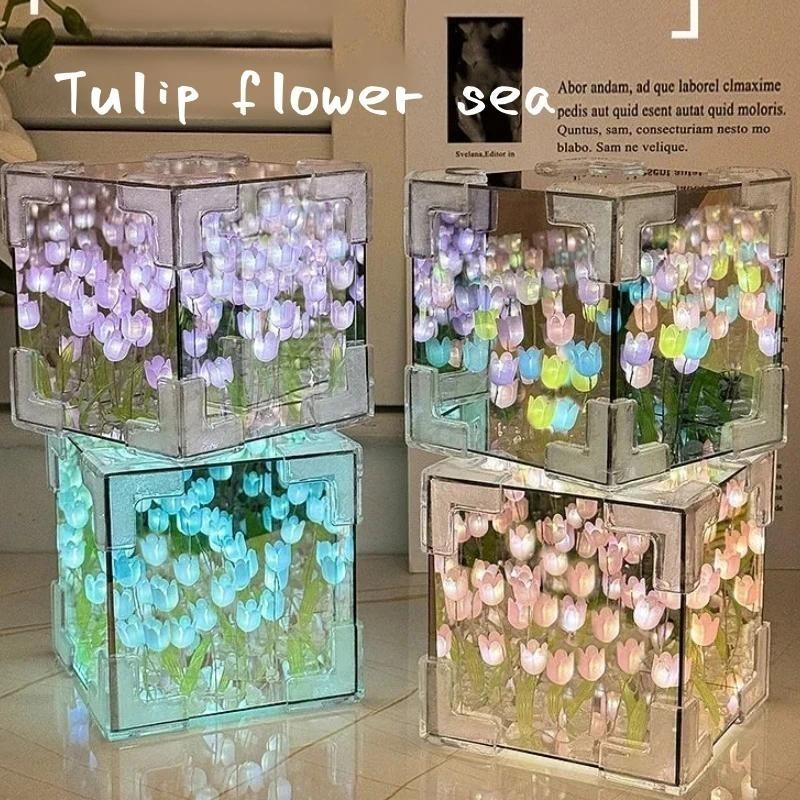 (Local Seller) 20PCS Tulip Nightlight Flower Handmade DIY Material Cube ...
