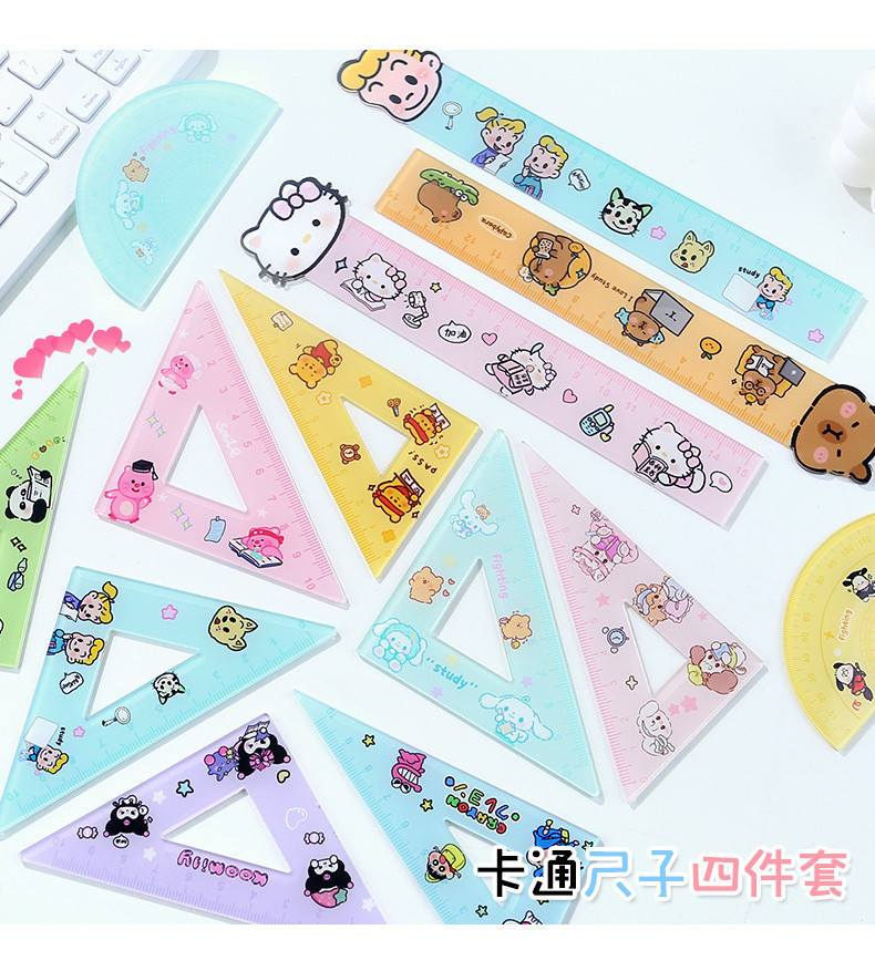 Ruler Student Dedicated High-value Stationery Ruler Triangle Ruler ...