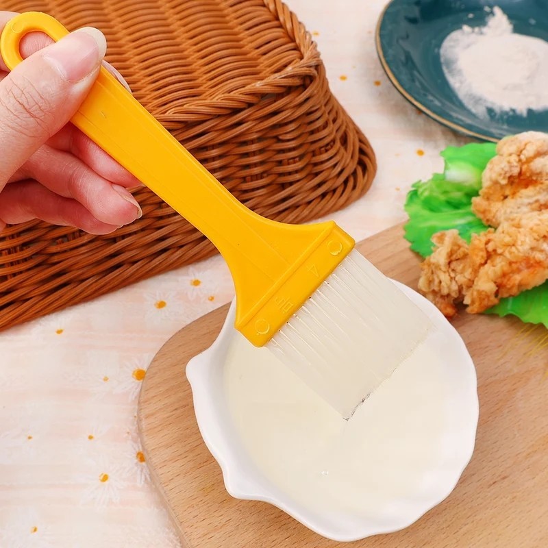 Baking BBQ Yellow Handle Oil Brush High Temperature BBQ No Hair Loss ...