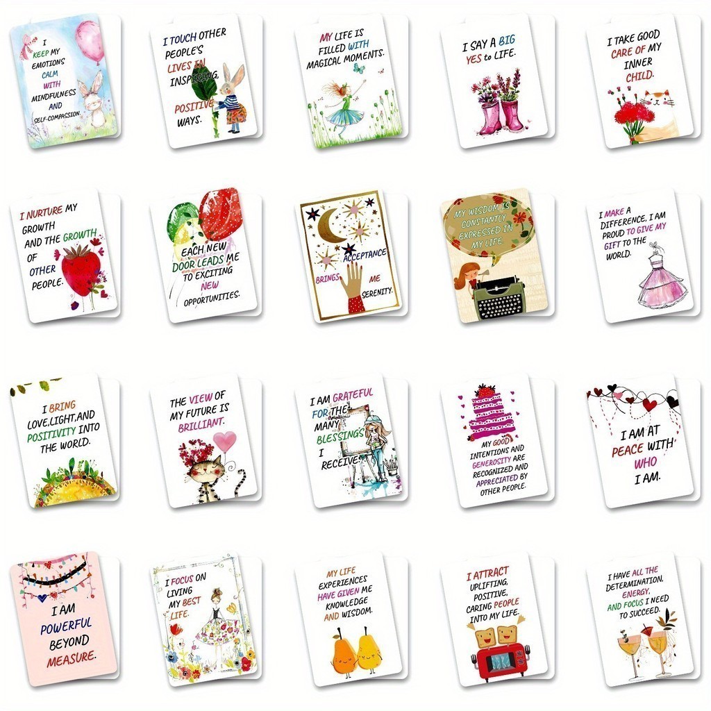 50 Pcs Motivational Note Cards Positive Affirmation Notes Inspirational ...