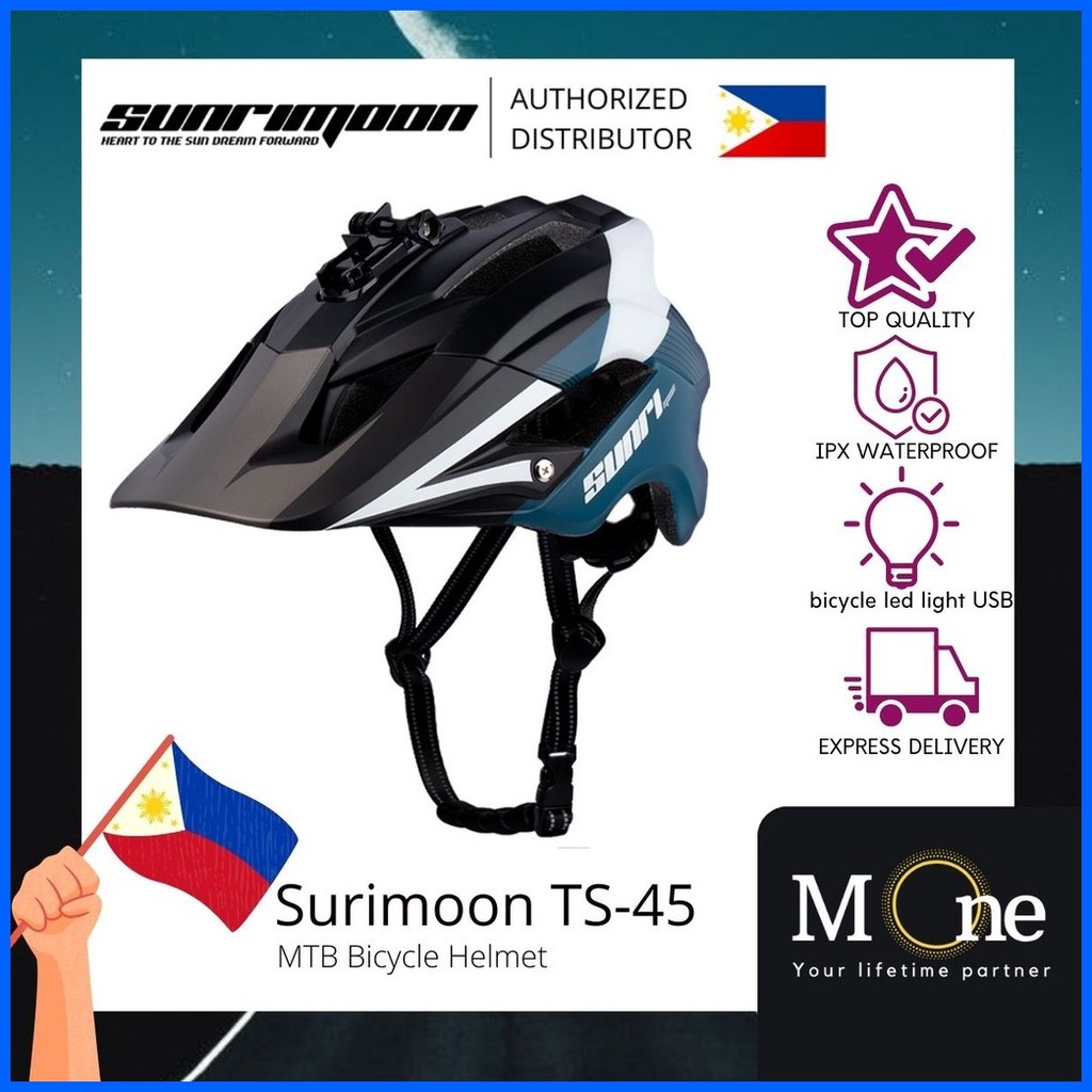 ☪ Sunrimoon Mountain Bike Helmet with USB Safety Light & Camera Mount ...