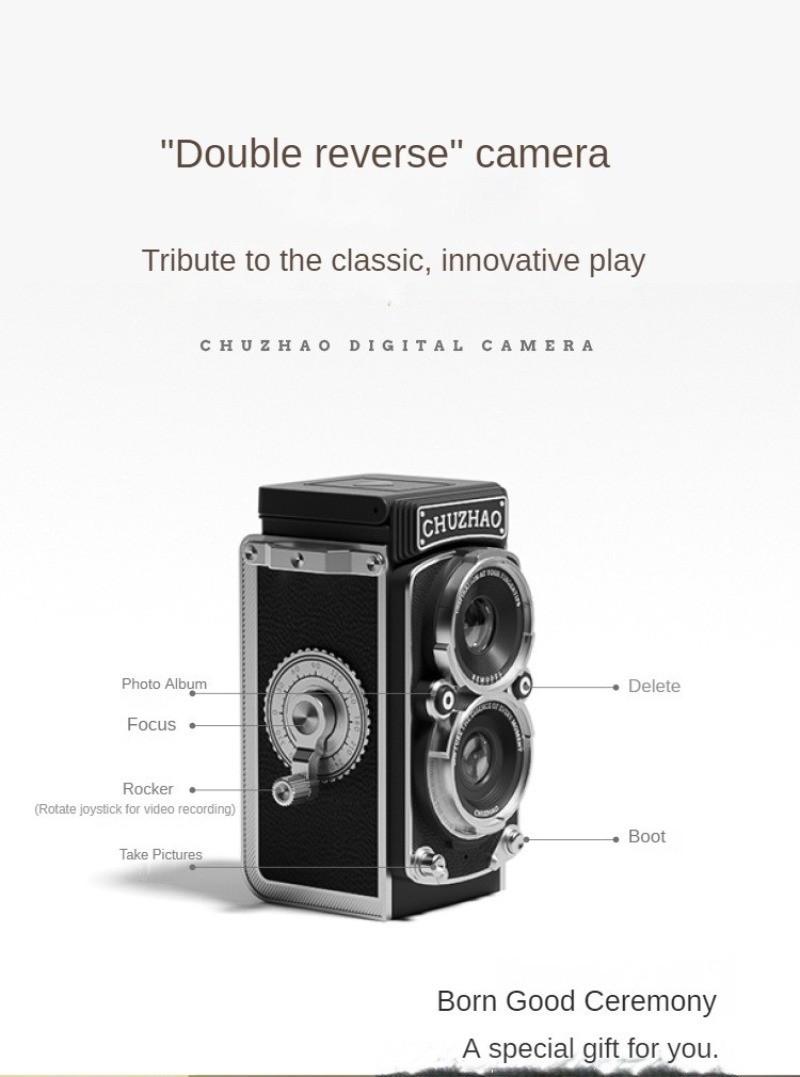 CCD HD Camera Initial Photo Simulation Dual Reverse Retro Digital ...
