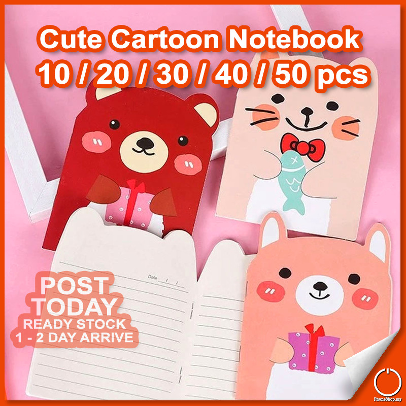 FUN SKETCHY 10/20/30/40/50pcs Cute Cartoon Notebook Stationery Mini ...