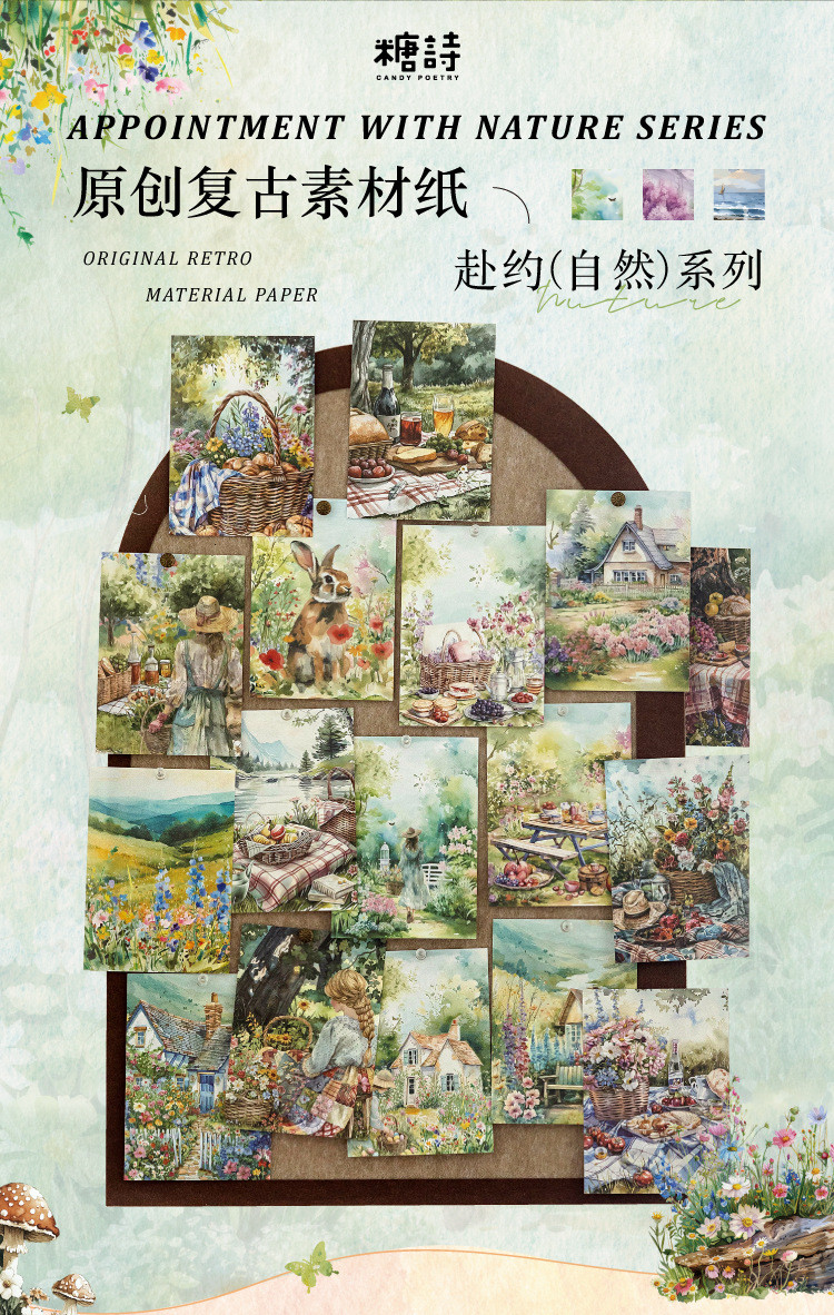 Journamm 30sheets Landscape Diary Scrapbook Paper Vintage Nature ...
