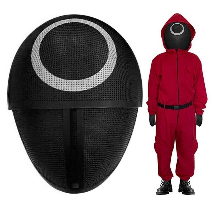 Squid Game Guard Cosplay Costume Adult&Kids Clown Cosplay Jumpsuit with ...