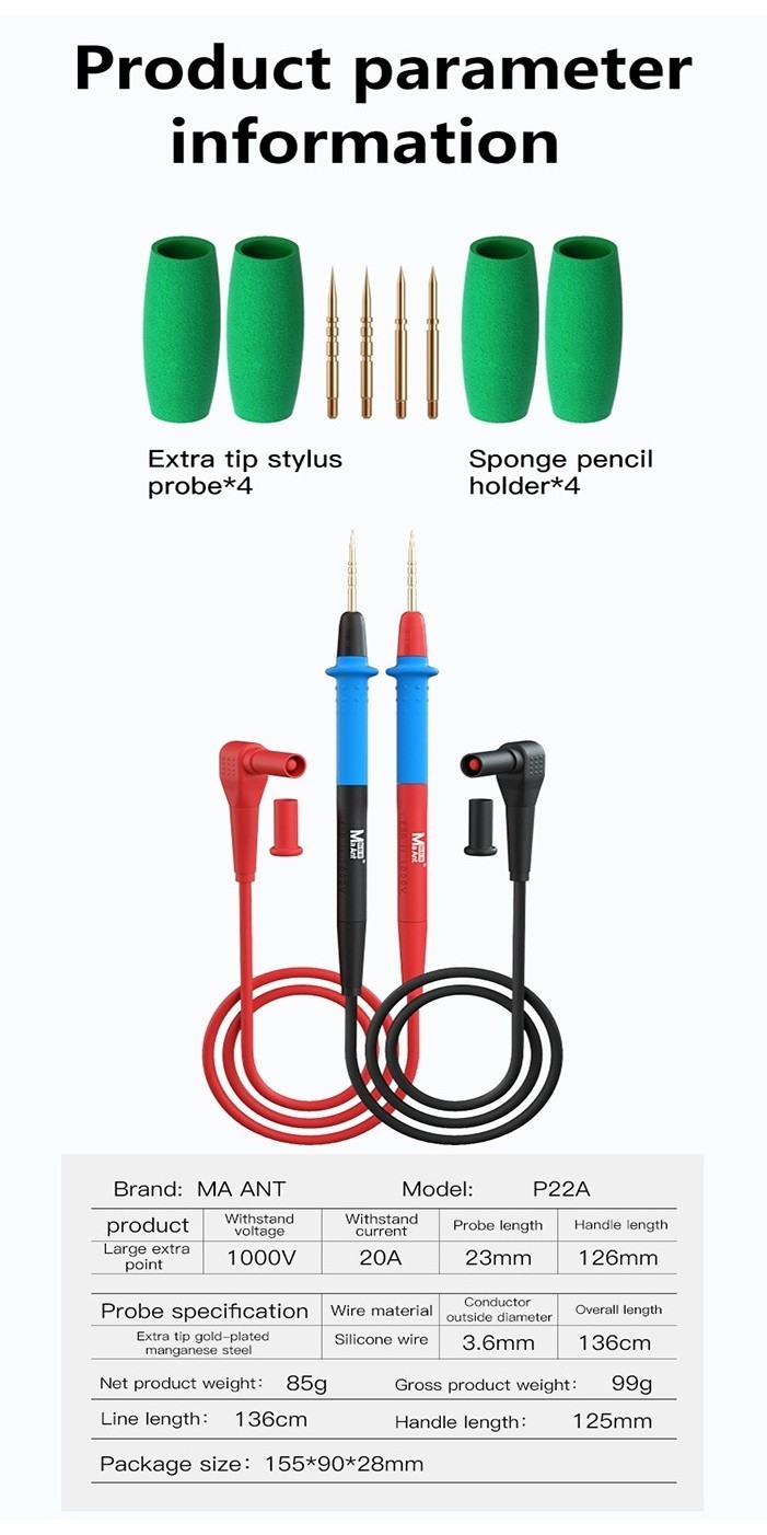 MaAnt P22A 1000V 20A Superconducting Universal Stylus Multimeter Probes ...