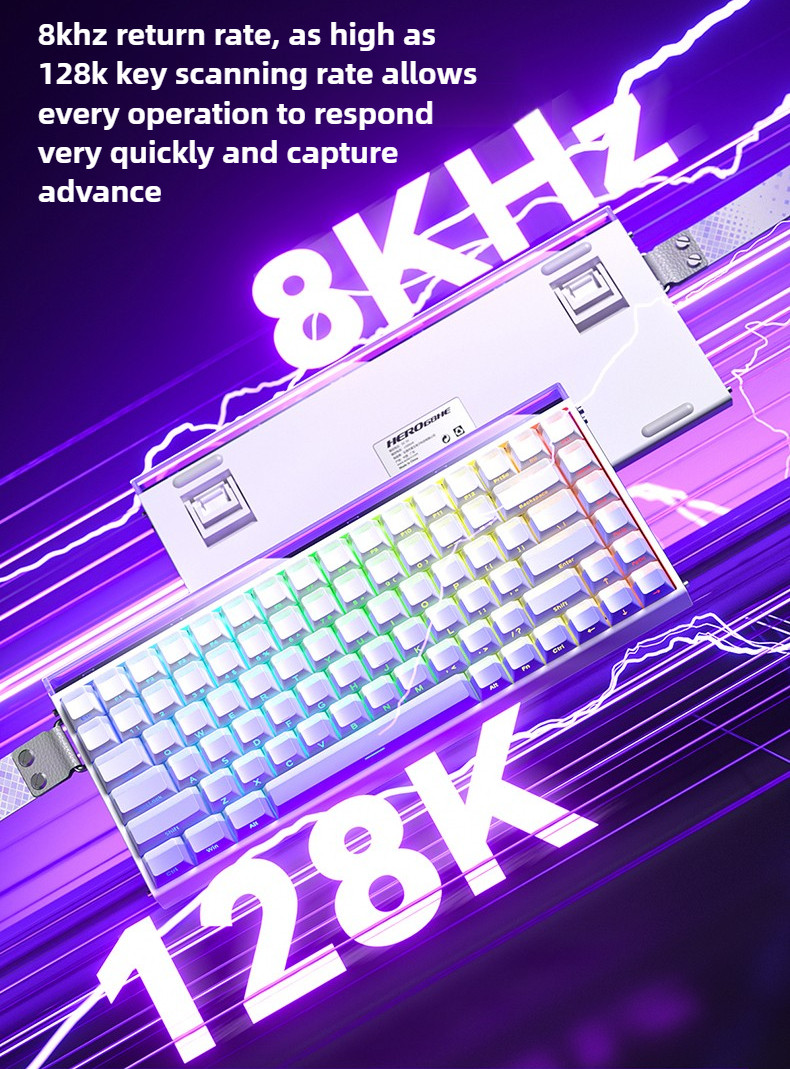 Aula HERO84 HE Magnetic Keyboard Rapid Trigger Wired 8K Polling Rate ...
