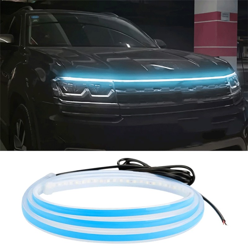 Car LED Hood Lights Strip 1/1.2/1.5/1.8/2m Auto Decorative Atmosphere ...