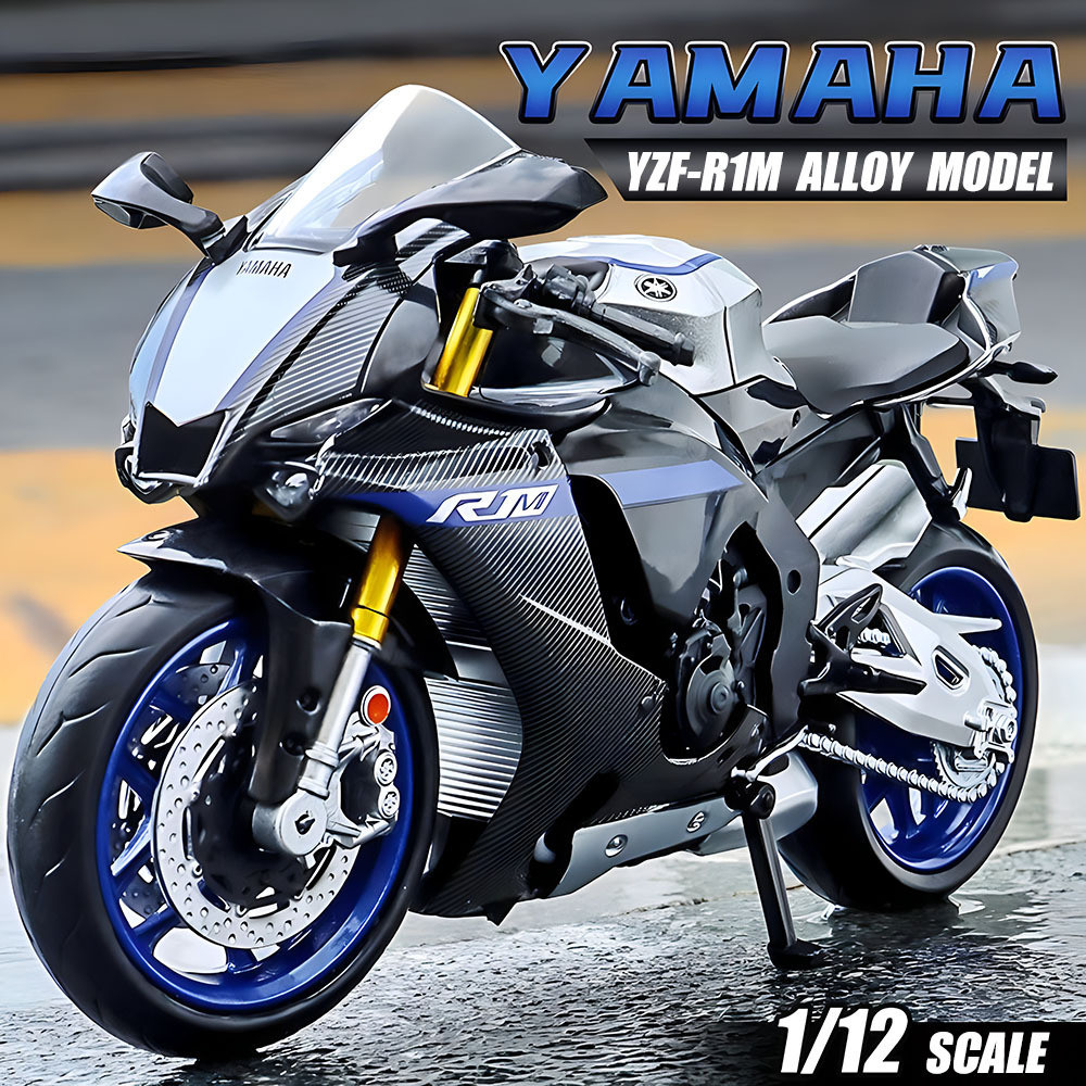 1/12 Scale Yamaha YZF-R1M Motorcycle Model Toy Alloy Diecast Simulation ...