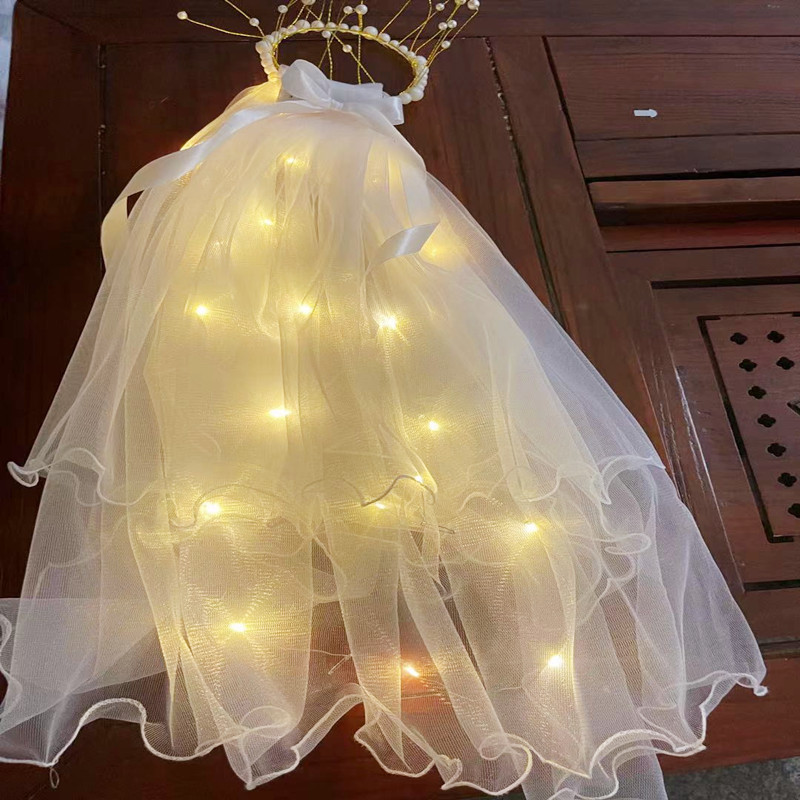 1pcs Light Up Veil For Bride Led Bridal Veil With Crowns Elegant and ...